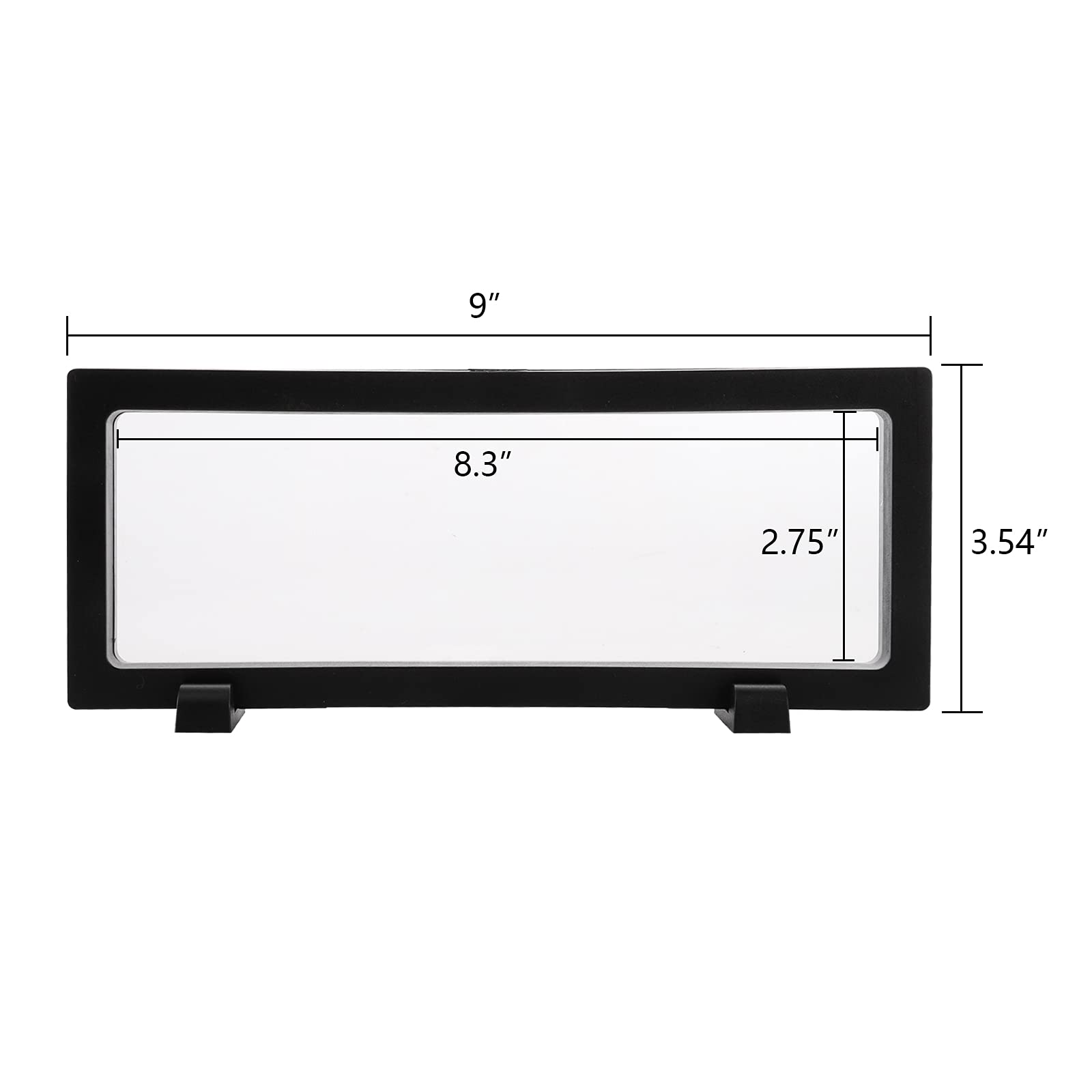 Dicunoy 6 PCS 3D Floating Display Case, Coins Display Stand Holder for Jewelry, Large Suspension Money Frame Box for Dollar Bill, Medallions, Fossils, Rocks, Stamps, 9" x 3.54" x 0.75"