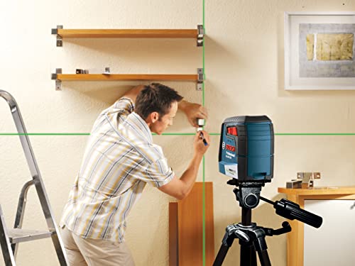 Bosch GLL40-20G 40ft Green-Beam Self-Leveling Cross-Line Laser with VisiMax Technology, 360 Degree Flexible Mounting Device and Carrying Pouch
