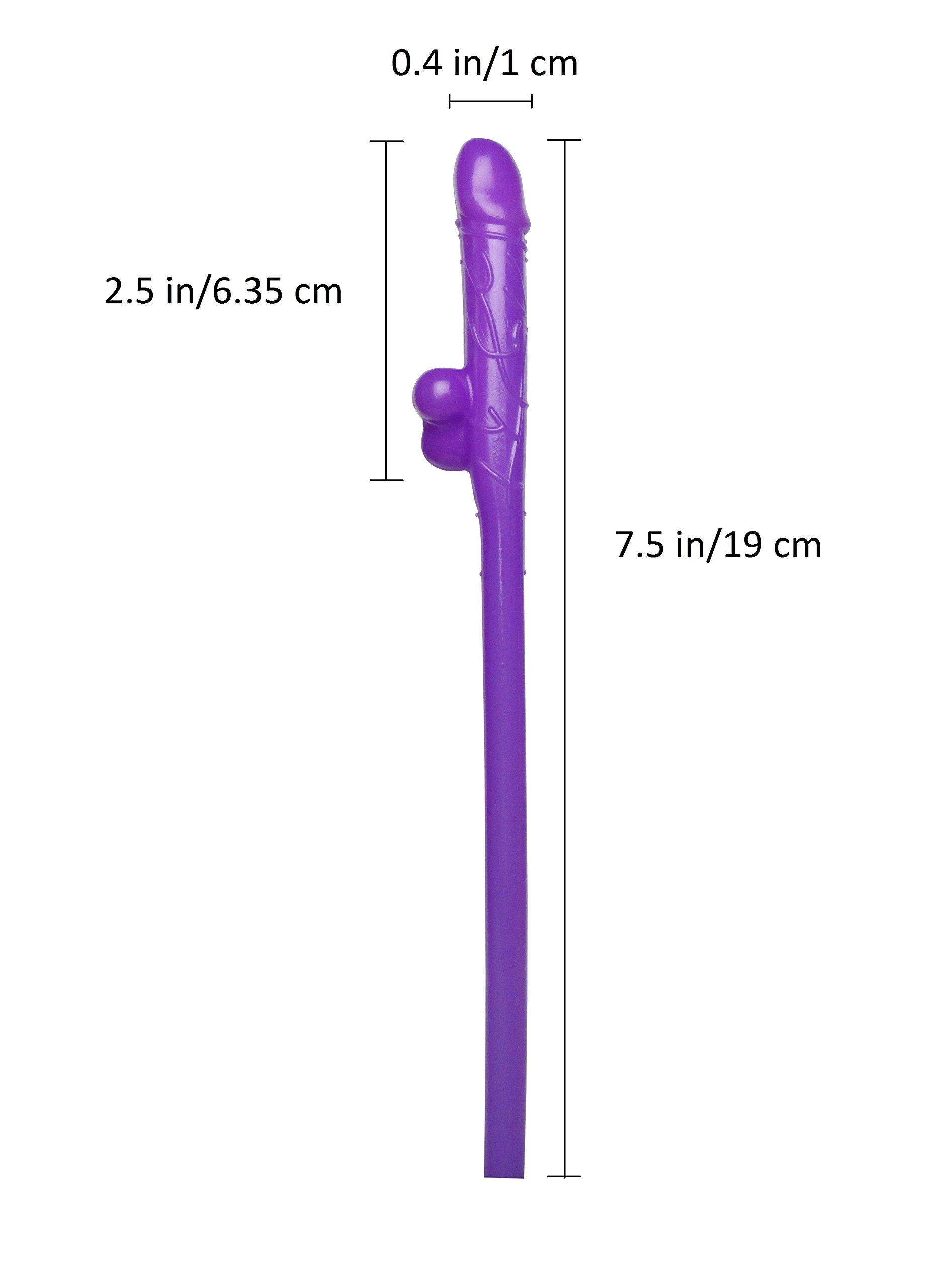 Bachelorette Party Penis Straws - Set of 30 pcs Pink, Black, Purple - Best Bride Shower Decoration