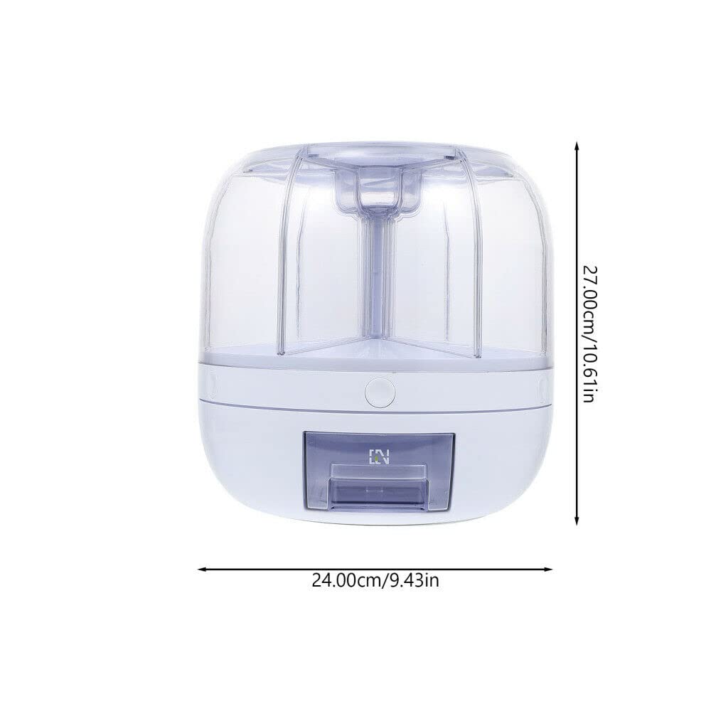 BILPIKOGoo 6 Grid Rice Dispenser, Rotating Grain Storage Container, One-Click Output Round Rice Container Rotating Grain Dispenser Kitchen Organization 10 kg