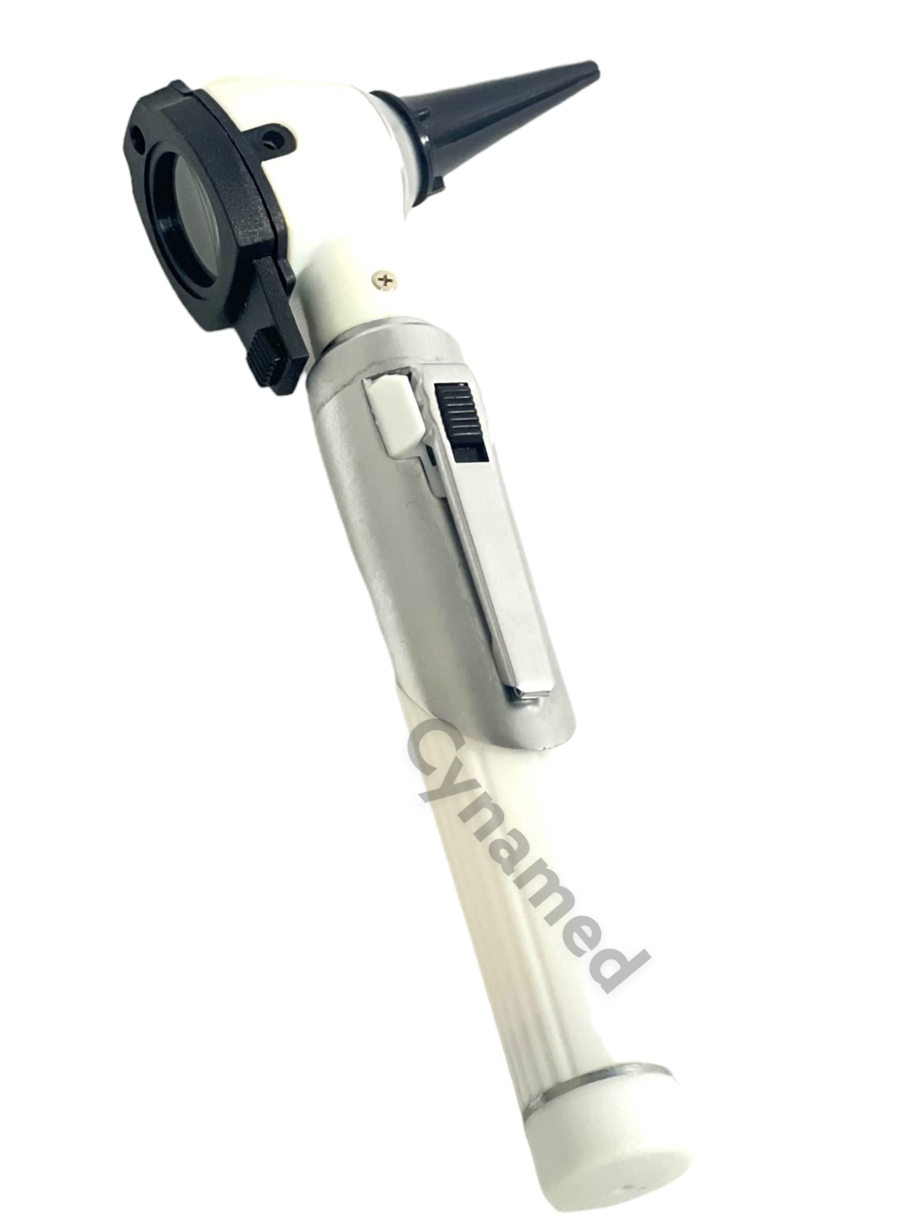 Mini Fiber Optic Otoscope White (Pocket Size) Ent Diagnostic Set with 1 Replacement Bulb Cynamed