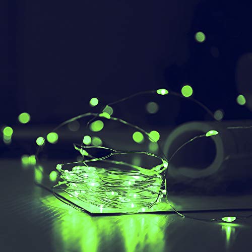 BEEWIN 2 Pack Solar Fairy Lights Outdoor,33ft 100LED Solar Powered String Lights Waterproof,8 Modes Green Solar Christmas Lights for St. Patrick's Day,Halloween,Patio,Yard,Wedding,Party (Green)