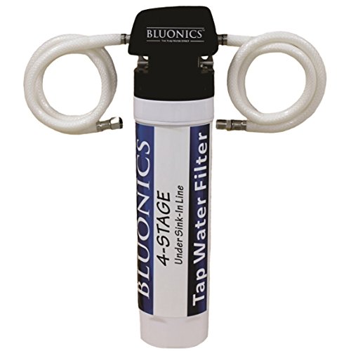 Bluonics Under Sink 4 Stage Direct In-line Tap Water Filter BLUONICS Purifier System for sand, rust, dirt, chlorine, and heavy metals. No separate faucet needed