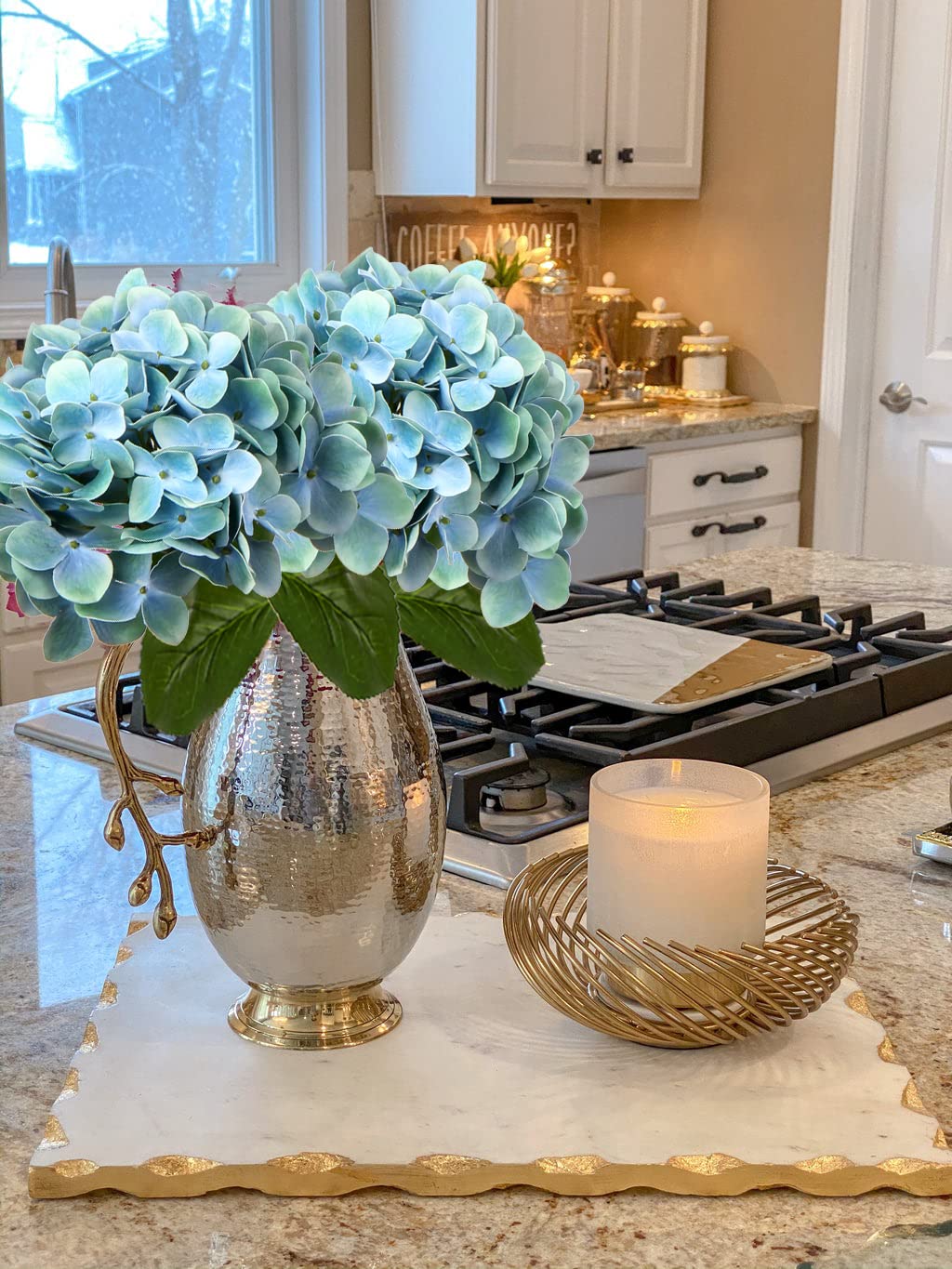 DILATATA 2 Pcs Faux Hydrangea Large Artificial Purple Hydrangea Flowers 26" Real Touch Hydrangea Flowers Lifelike Silk Hydrangea Stems for Wedding Party Garden Home Decor