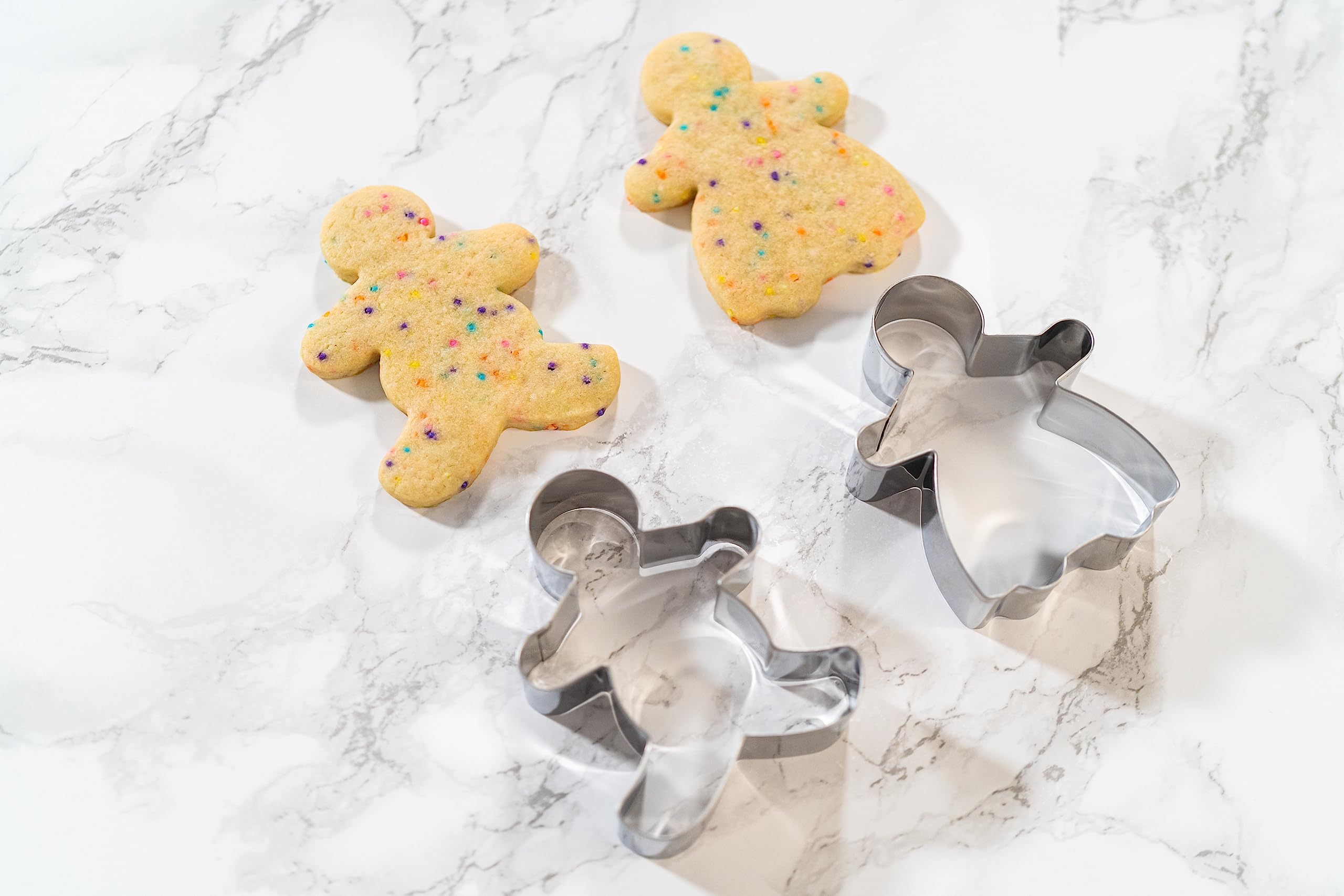 Bakerpan Stainless Steel Gingerbread Cookie Cutters, Boy and Girl Gingerbread Cookie Cutter Set - 3.5 Inch