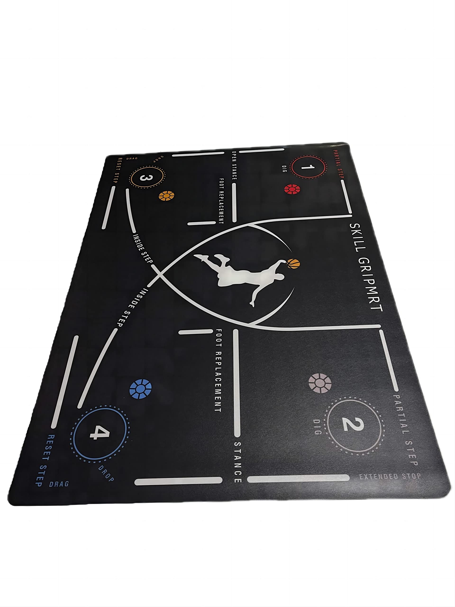 Basketball Footstep Training Mat,Basketball Train mat,Non-Slip Regular Training System Blanket, Dribble Silent Sports Auxiliary Props,Training Pace Ball Control Player Equipment Cool (L)