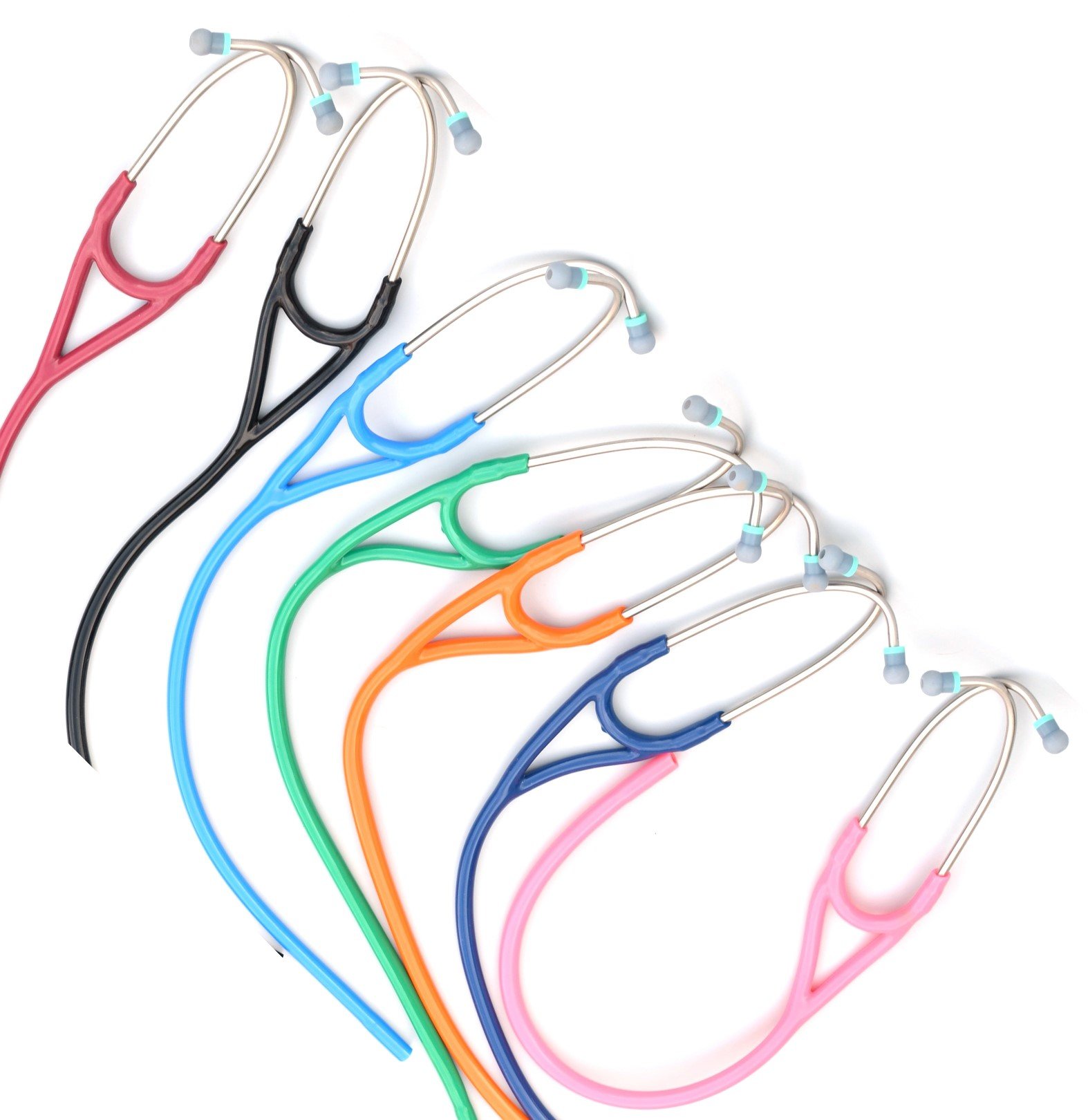 Replacement Tube (dual lumen binaurals) fits ALL leading brand single-head Cardiology Stethoscopes T72 GREEN