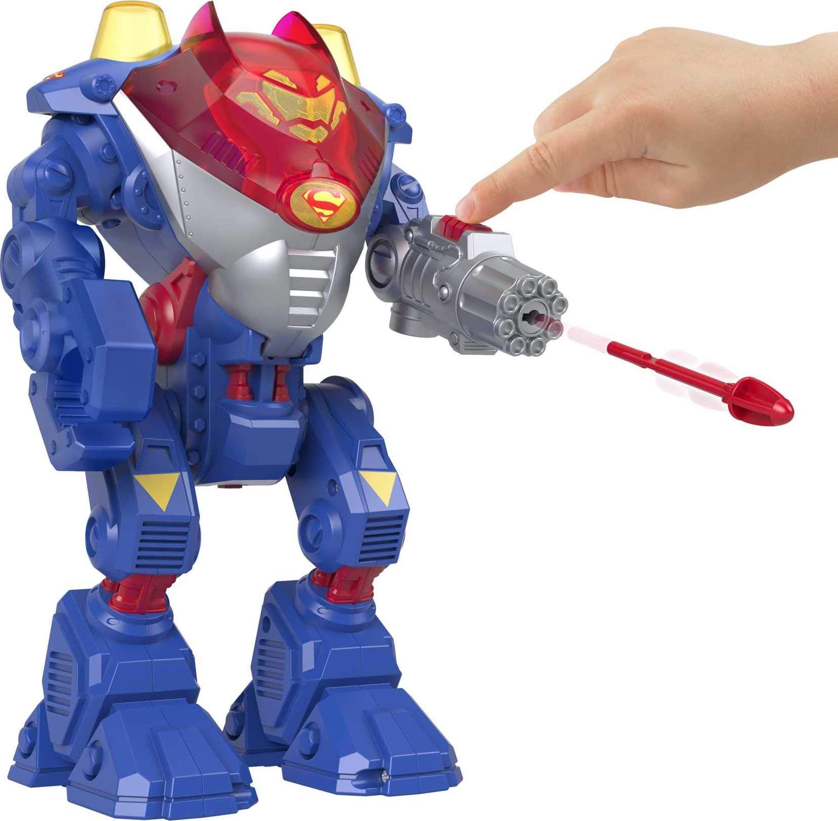 Fisher-Price Imaginext DC Super Friends Preschool Toy Superman Robot Playset with Lights Sounds & 2 Figures for Pretend Play Kids Ages 3+ Years