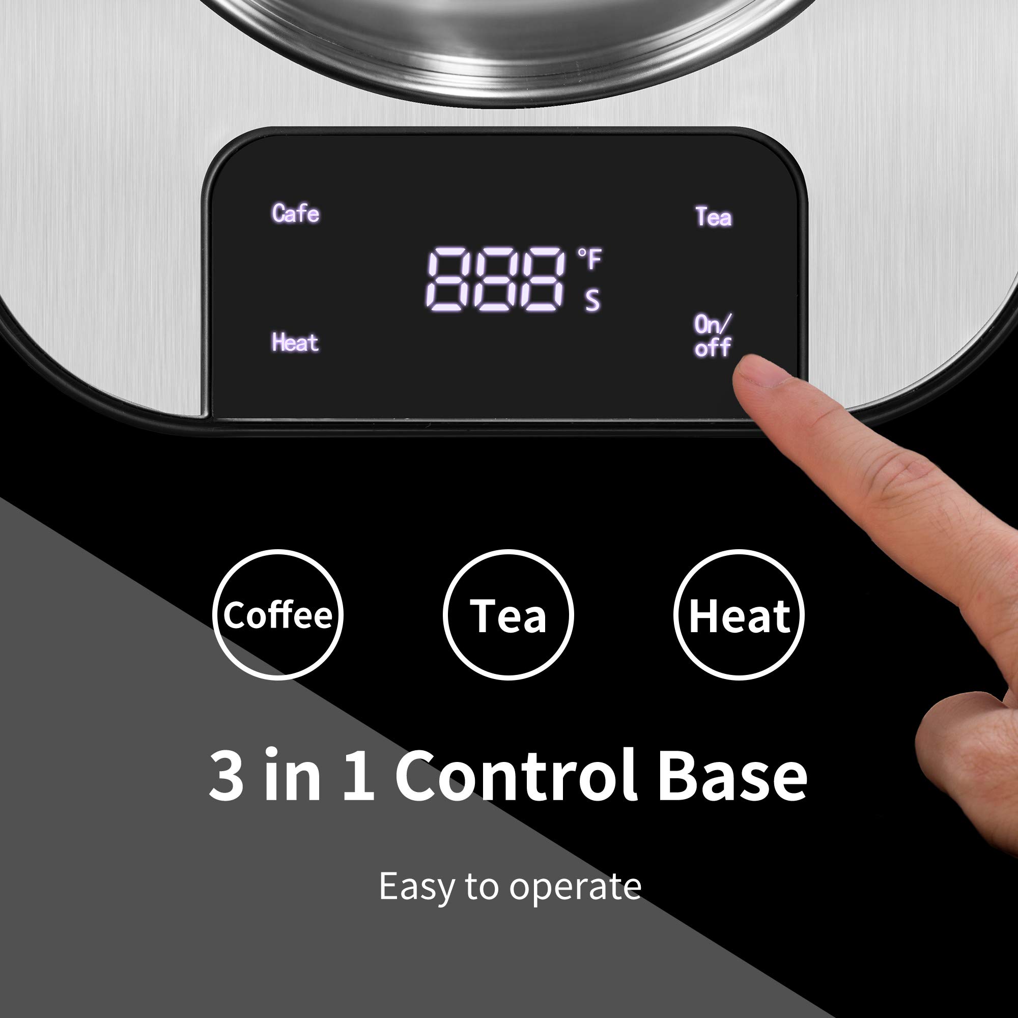 iMiGoo Intelligent Coffee Percolator 24OZ- Tea Maker - Double Layer Stainless Steel Electric Kettle 1000ML MG-W03A
