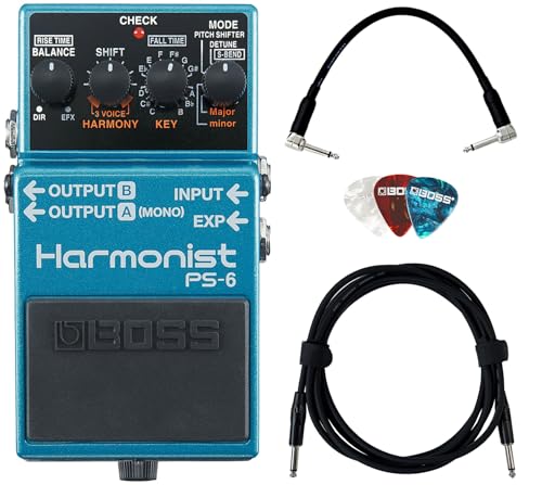 Boss PS-6 Harmonist Bundle with 10ft Instrument Cable, 6in Patch Cable, and Picks
