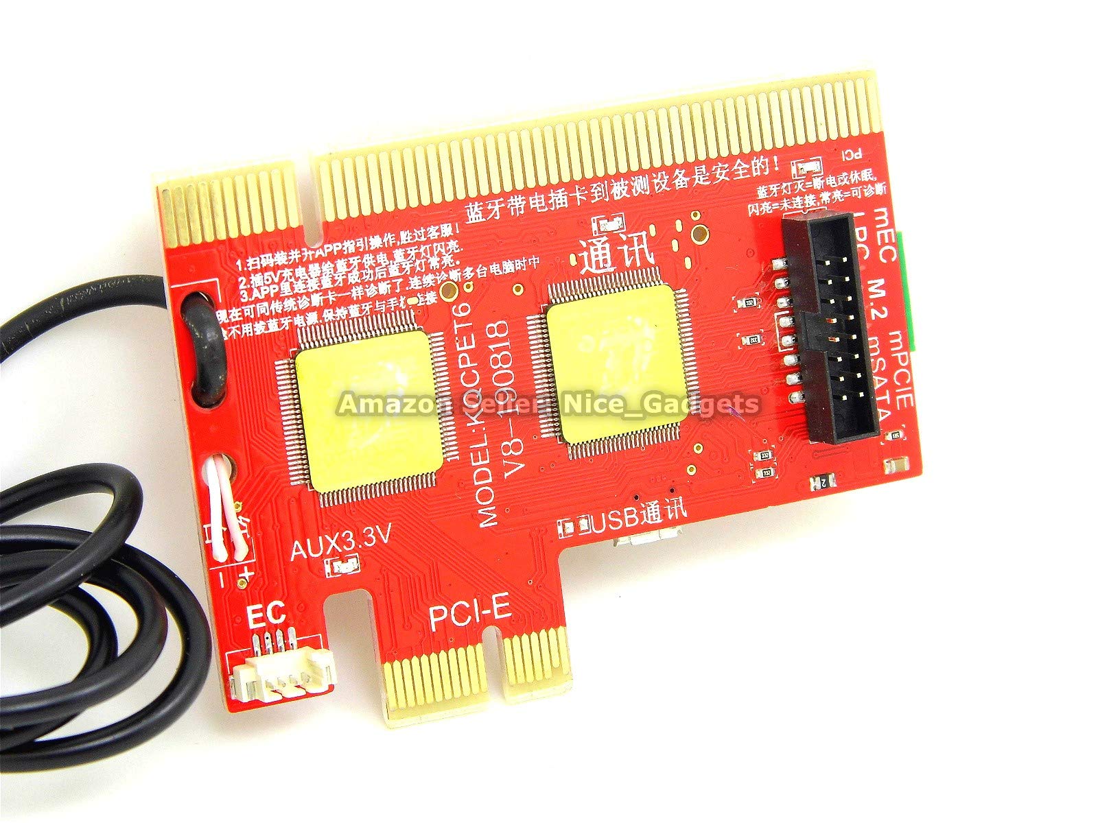 Lingvetron New V8 PCIe USB Post Test Card Motherboard Diagnostic Tester Kit Unique USB Diagnosis for PC Laptop Server All in One Mini PC Mac Android Phone Tablet Computer Analyzer Multi Ports Support