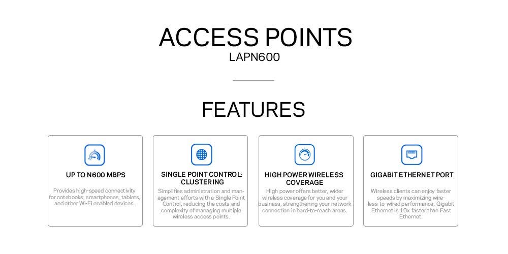 Linksys LAPN600: Wireless Business Access Point, Wi-Fi, Dual Band 2.4 + 5 GHz N600, PoE, Range Extension via WDS and Workgroup Bridge (White)