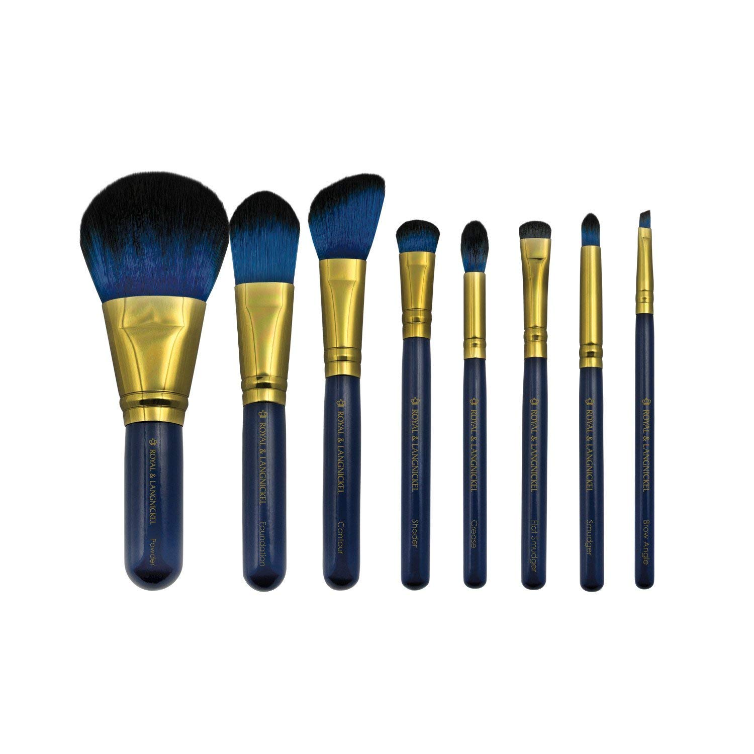 ROYAL BRUSH Guilty Pleasures Pride Travel Cosmetic Brush Kit, Blue, 8 Count