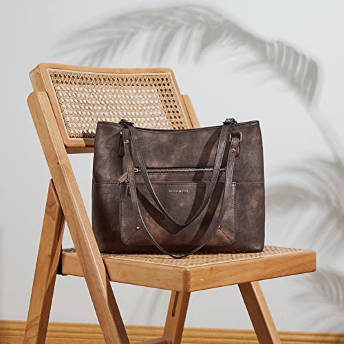 BOSTANTEN Women Handbag Leather Shoulder Bags Soft Designer Top Handle Purse (Brown 2)