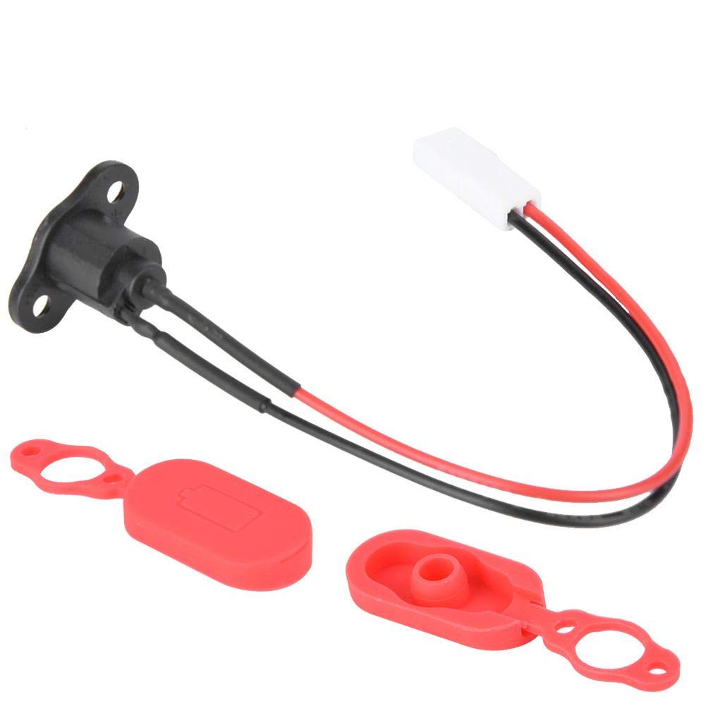 Battery Charger Connector Plug, Charging Port for M365 with Waterproof Cover for M365 Electric Scooter Accessory