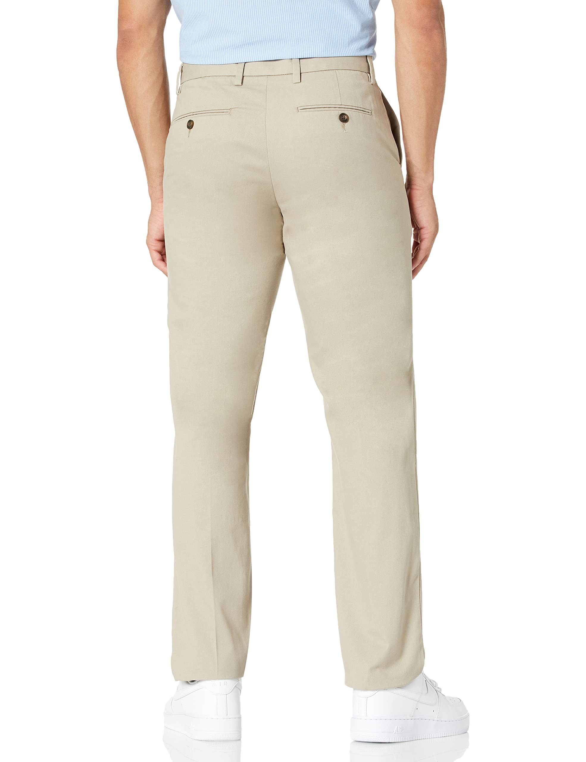 Amazon Essentials Men's Slim-Fit Wrinkle-Resistant Flat-Front Chino Pant, Khaki Brown, 34W x 32L