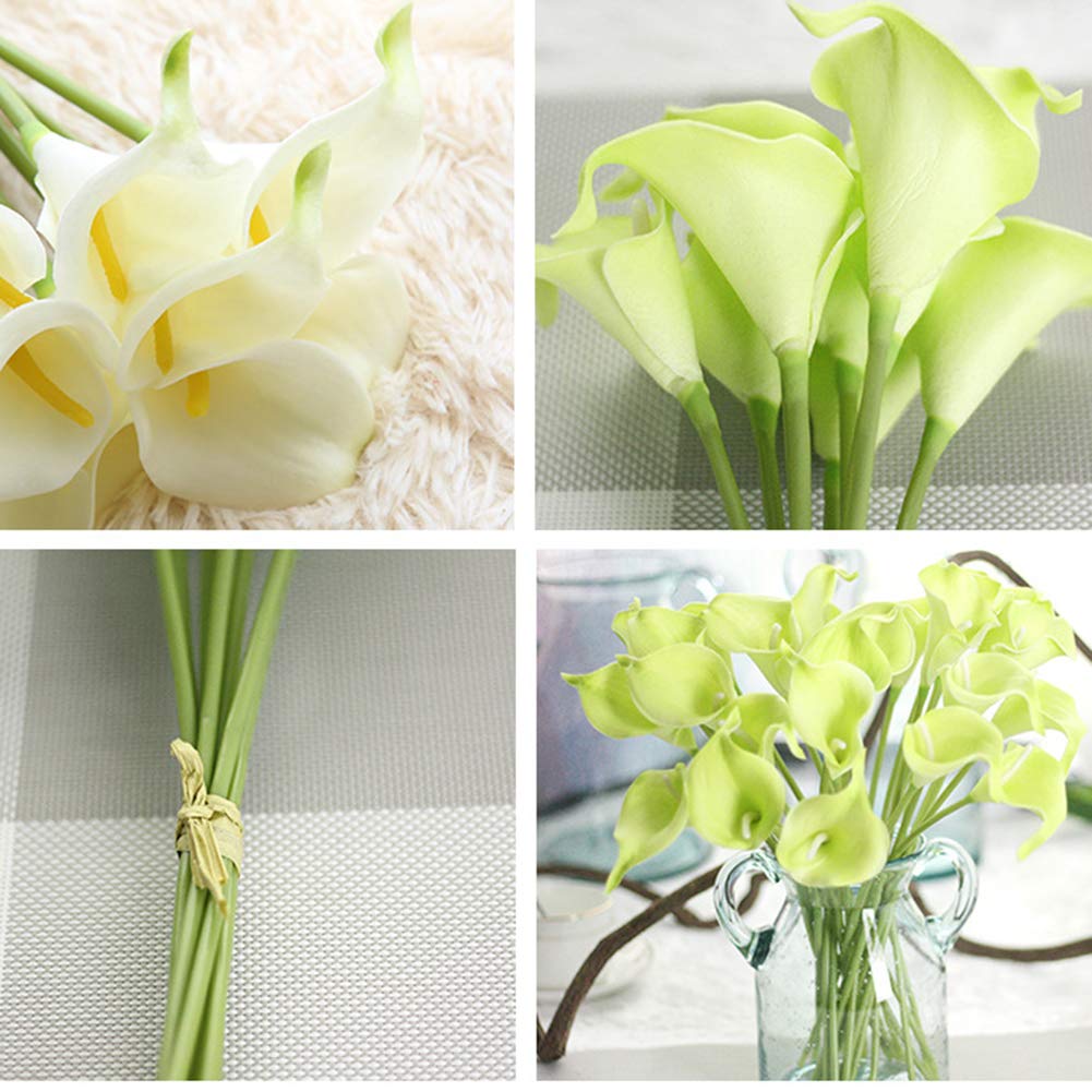 GUCHIS 30pcs Artificial Calla Lily Bridal Wedding Bouquet,Artificial Real Touch Latex Flowers for Home Garden Party Wedding Decoration