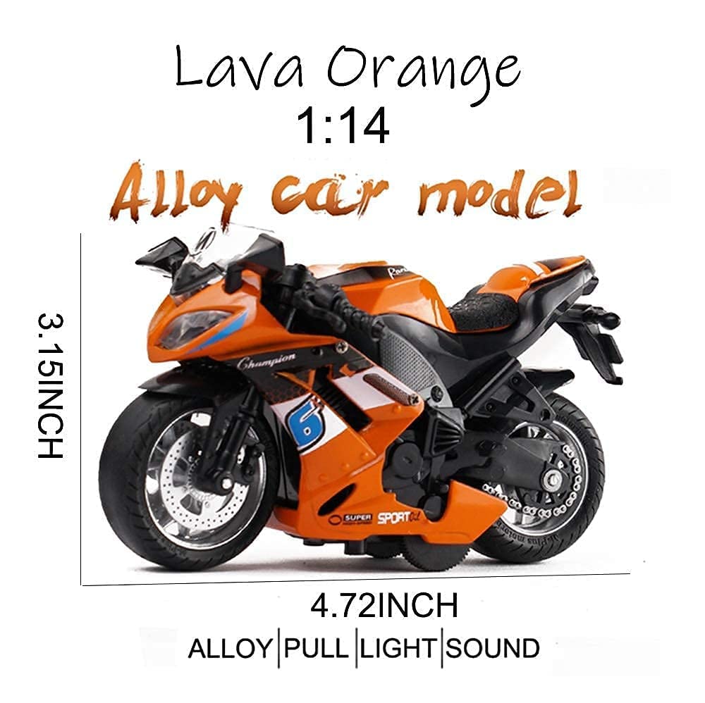 Gilumza Pull Back Motorcycle Toys, Tiny Gift with Music Lighting, Race Motorcycles Toy for Boys Kids Christmas Birthday Age 3-12 Year Old