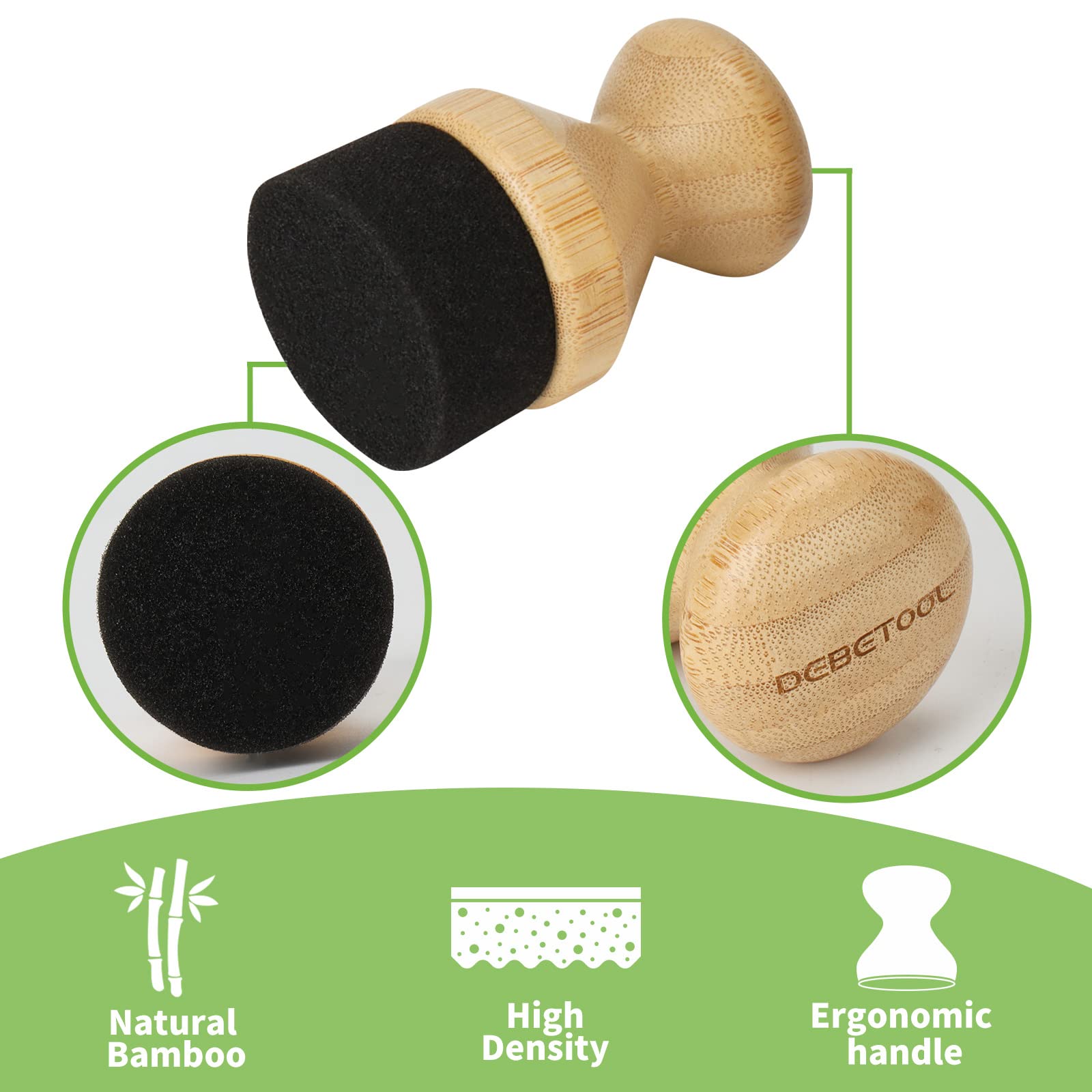 DEBETOOL 2Pack Cutting Board Oil Wax Applicator for Food Grade Mineral Oil Board - Natural Bamboo Applicator for Cutting Boards,Wooden Spatula,Spoon and Other Utensils
