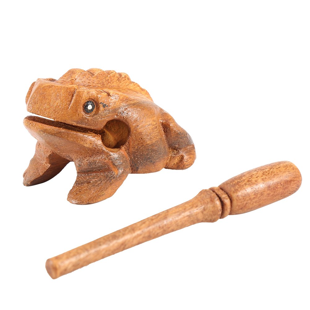 Ginorgee Lucky Frog - Thailand Traditional Craft Wooden Lucky Frog Croaking Musical Instrument Home Office Decor(5.8CM)