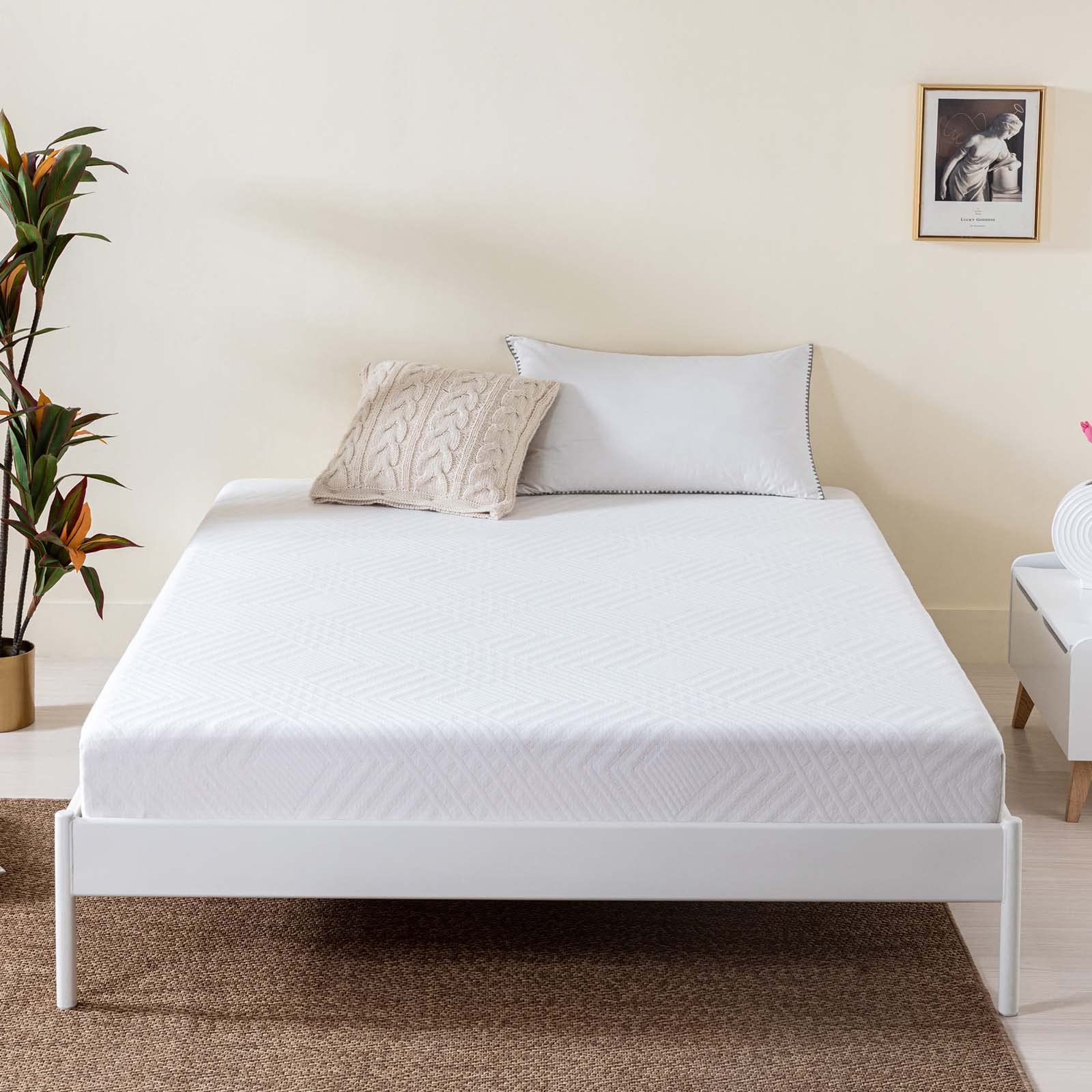 TMEOSK Twin Mattress, 8 inch Gel Memory Foam Green Tea Mattress for a Cool Sleep & Pressure Relief, Medium Firm Feel with Motion Isolating, CertiPUR-US Certified