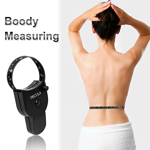 Body Measuring Tape 60 inch, Body Tape Measure, Lock Pin and Push Button Retract, Body Measurement Tape, Black