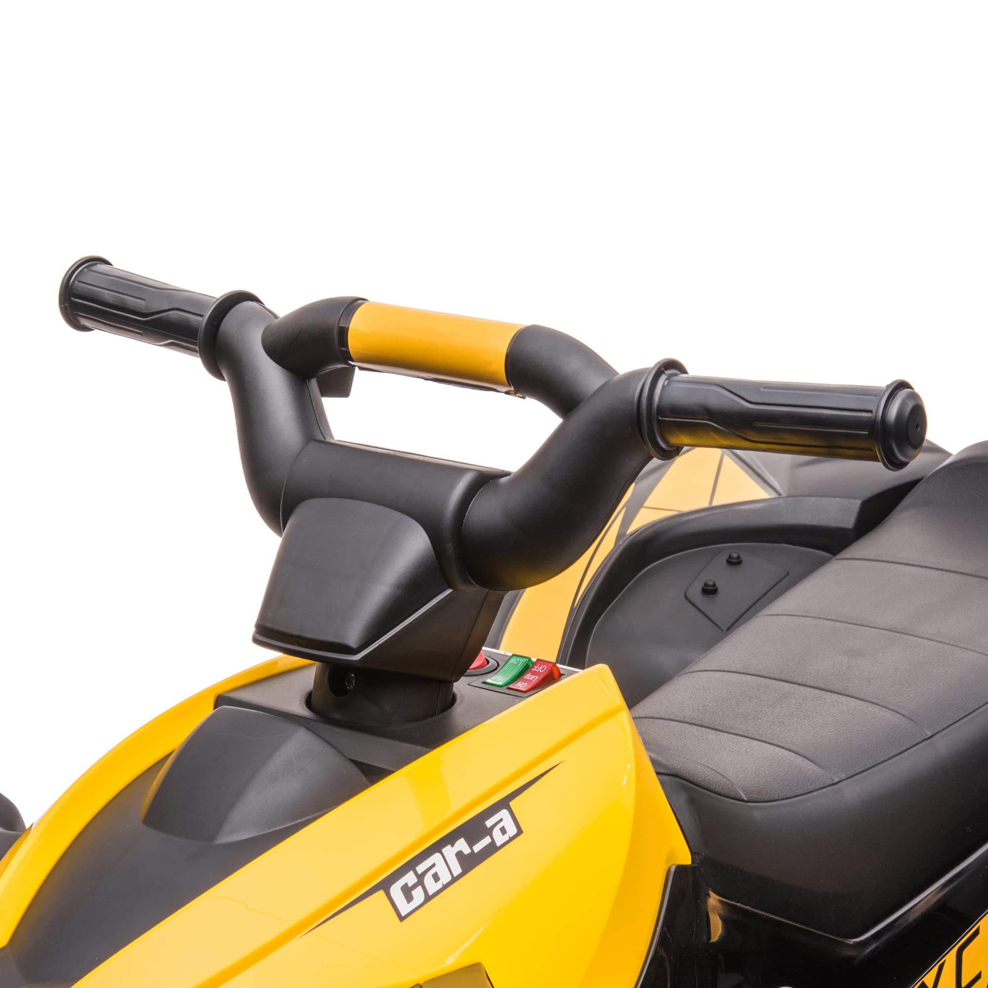 Aosom 12V Kids ATV Quad Car with Forward & Backward Function, Four Wheeler for Kids with Wear-Resistant Wheels, Music, Electric Ride-on ATV for Toddlers Ages 3+ Years Old, Yellow