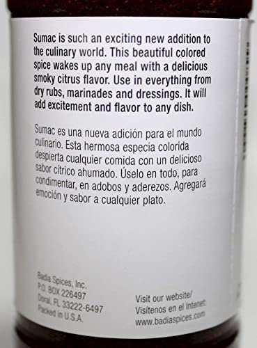 Badia Sumac Seasoning - 4.75 oz (Smoky Mediterranean Citrus flavors)