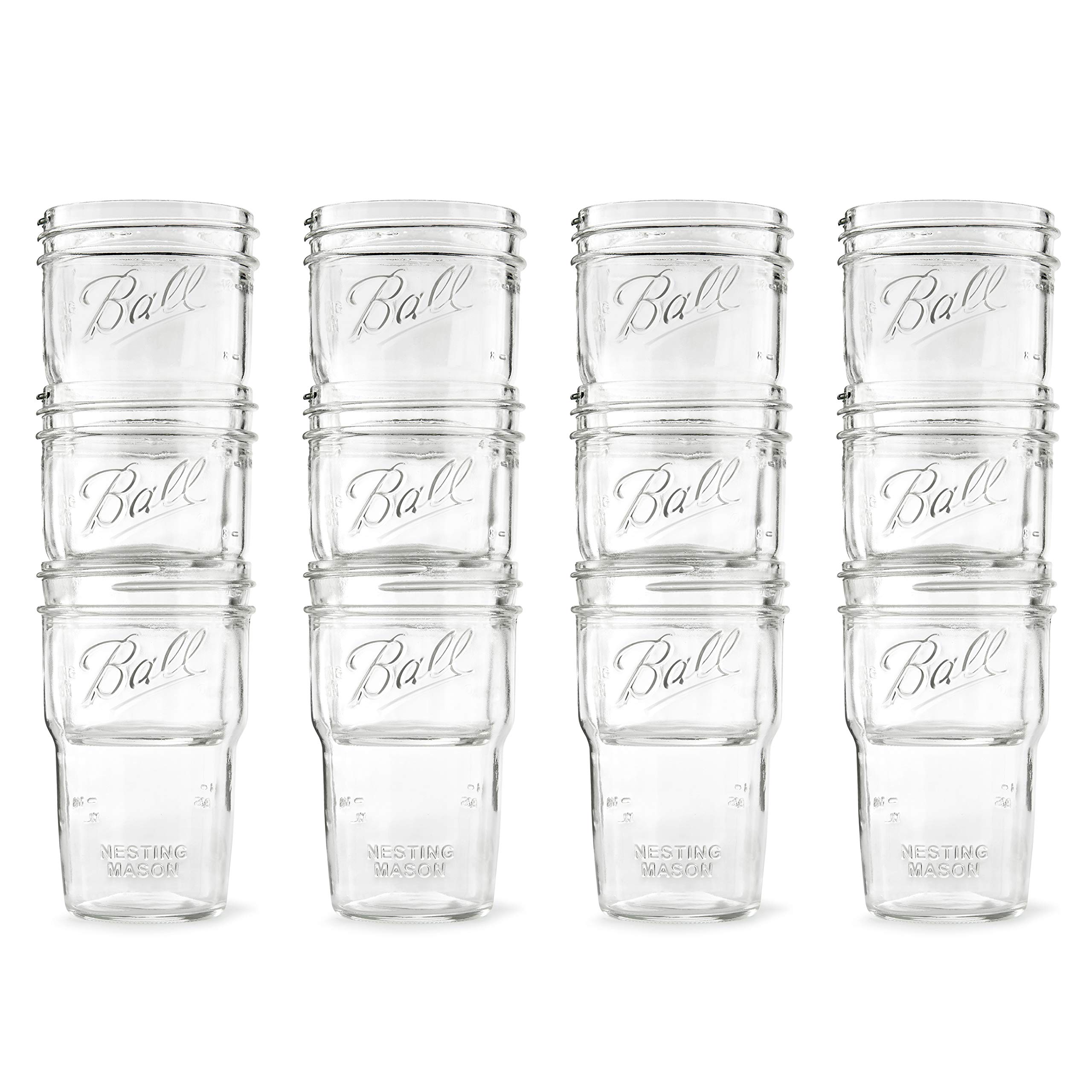 Ball Nesting Mason Jar Set, Wide Mouth, Pint, 12-Pack