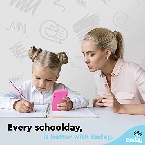 Calculator Pink, Basic Small Solar and Battery Operated, Large Display Four Function, Auto Powered Handheld Calculator School and Kids Available in Green, Red, Purple, Grey, Blue, 1 PK β by Enday