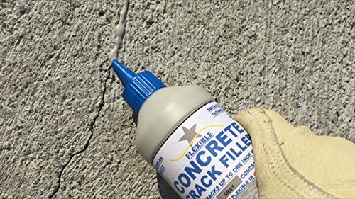 Bluestar Flexible Concrete Crack Filler (Gray), DIY - No Special Tools Needed, Fill Cracks in Concrete Driveways, Sidewalks, Patios, Garage and Basement Floors. 16 fl. oz. Bottle.