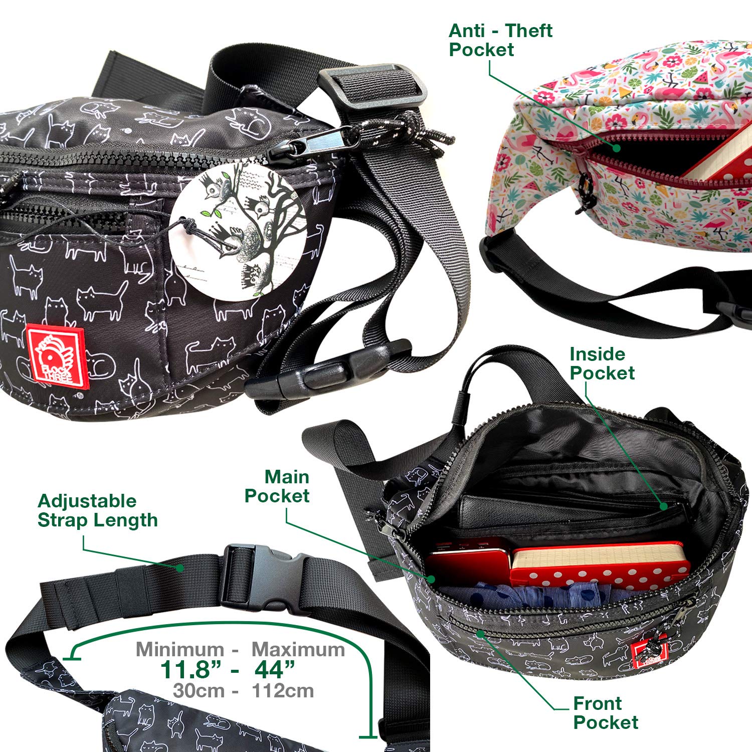 FLOCK THREE Fanny Pack (Denim)