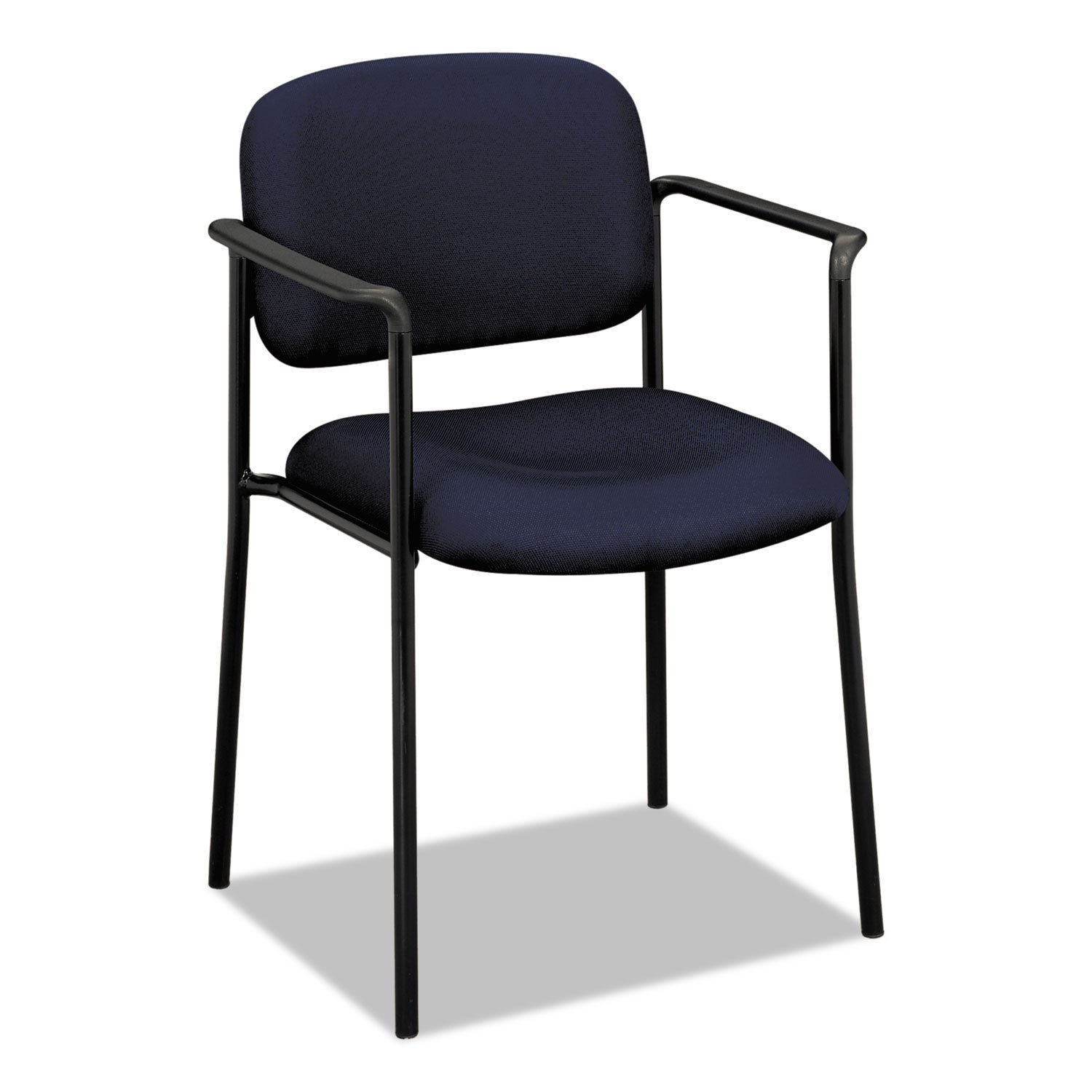 Basyx VL616VA90 VL616 Series Stacking Guest Chair with Arms, Navy Fabric