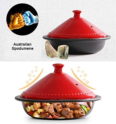 Tagine Pot, 17cm Ceramic Casserole, Japanese Style Braised Rice Pot, Open Flame and High Temperature Resistance, Household Steamer Stew Pot, Clay Pot Oven