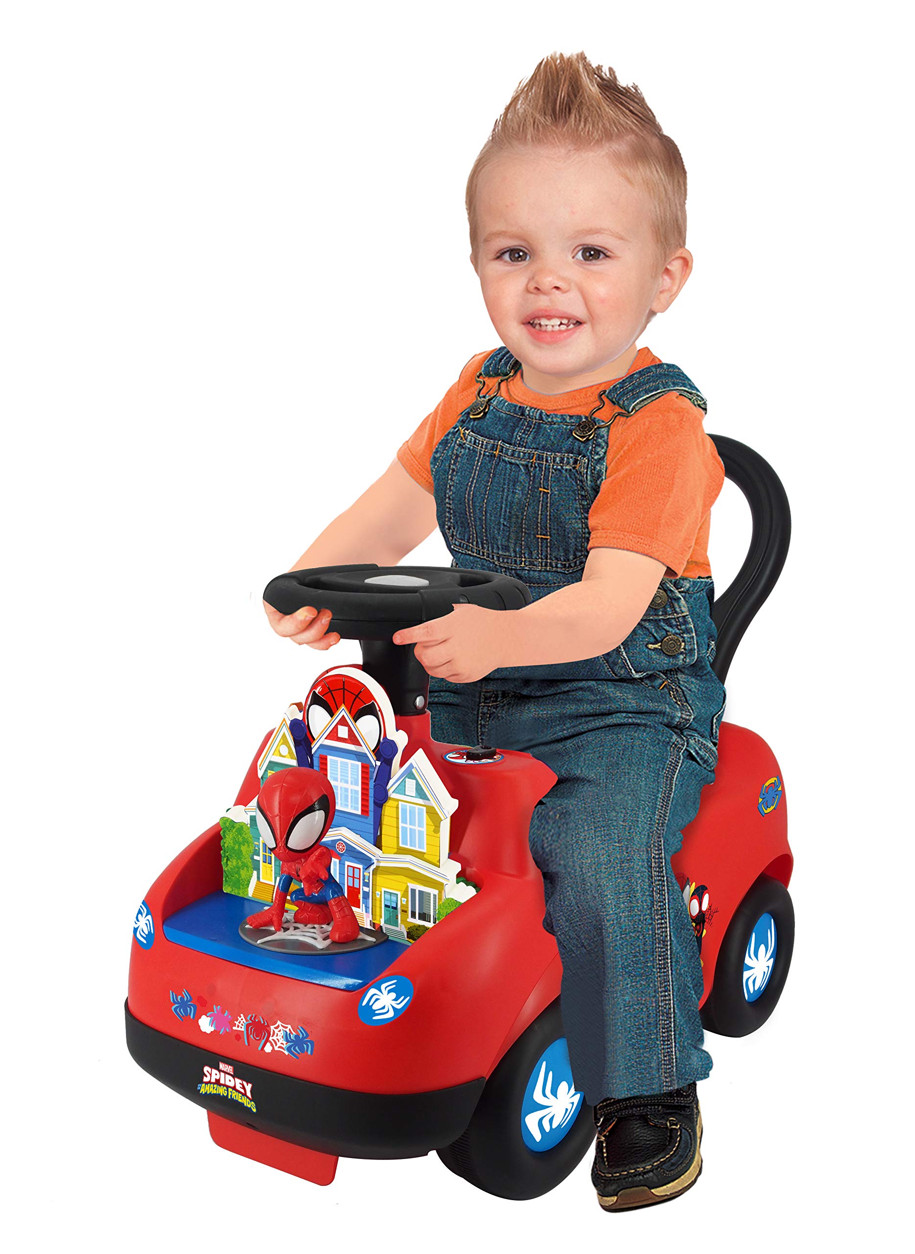 Kiddieland Lights N' Sounds Spidey Adventure Ride-On, Large