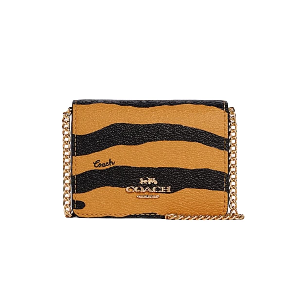 Mini Wallet On A Chain With Tiger Print