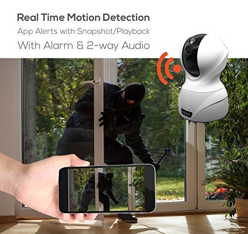 Security Camera Full HD 1080P WiFi Baby/Pet/Home Monitor - weJupit Wireless Indoor Pan/Tilt/Zoom IP Camera, Motion Detection, Two-Way Audio, Night Vision - Cloud Storage
