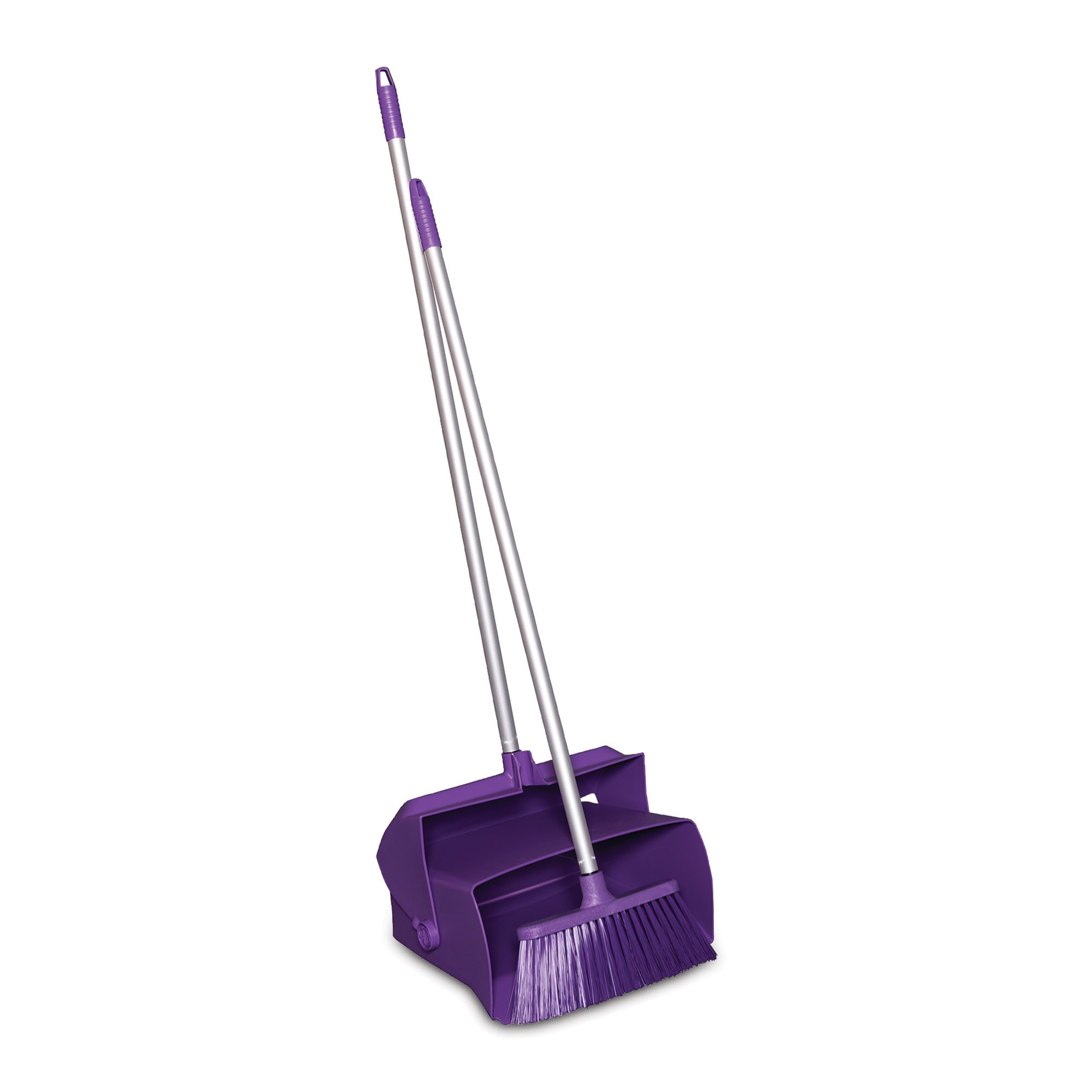 Remco - A Vikan Company 62508 Lobby Dustpan with Broom, Polypropylene/Polyester/Aluminum, 7" X 14" Bin, 37" Handle, Purple