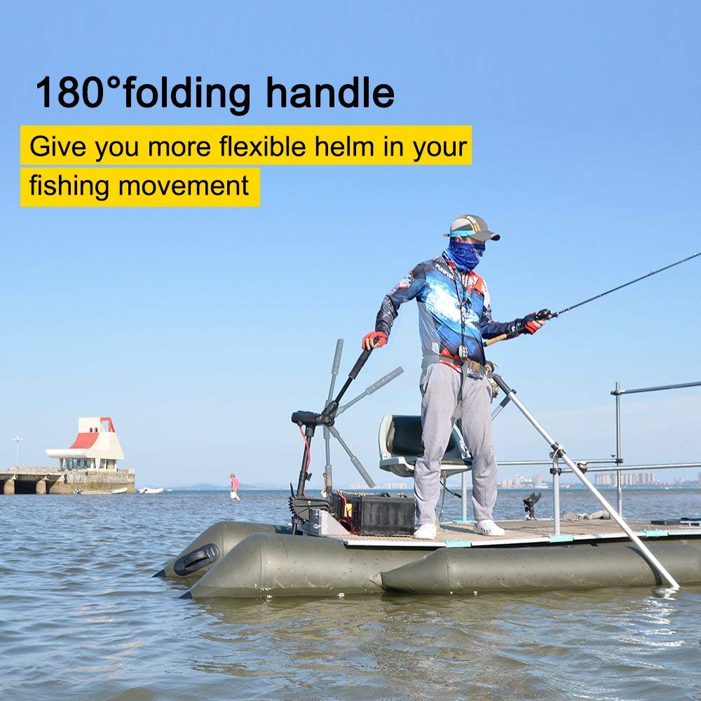 AQUOS Haswing 12V 20LBS 23.6inch Bow Mount Trolling Motor for PF Series Small Pontoon Boat, Inflatable Pontoon Boat, Kayaks, Small Dinghies Rafts Saltwater and Freshwater Use