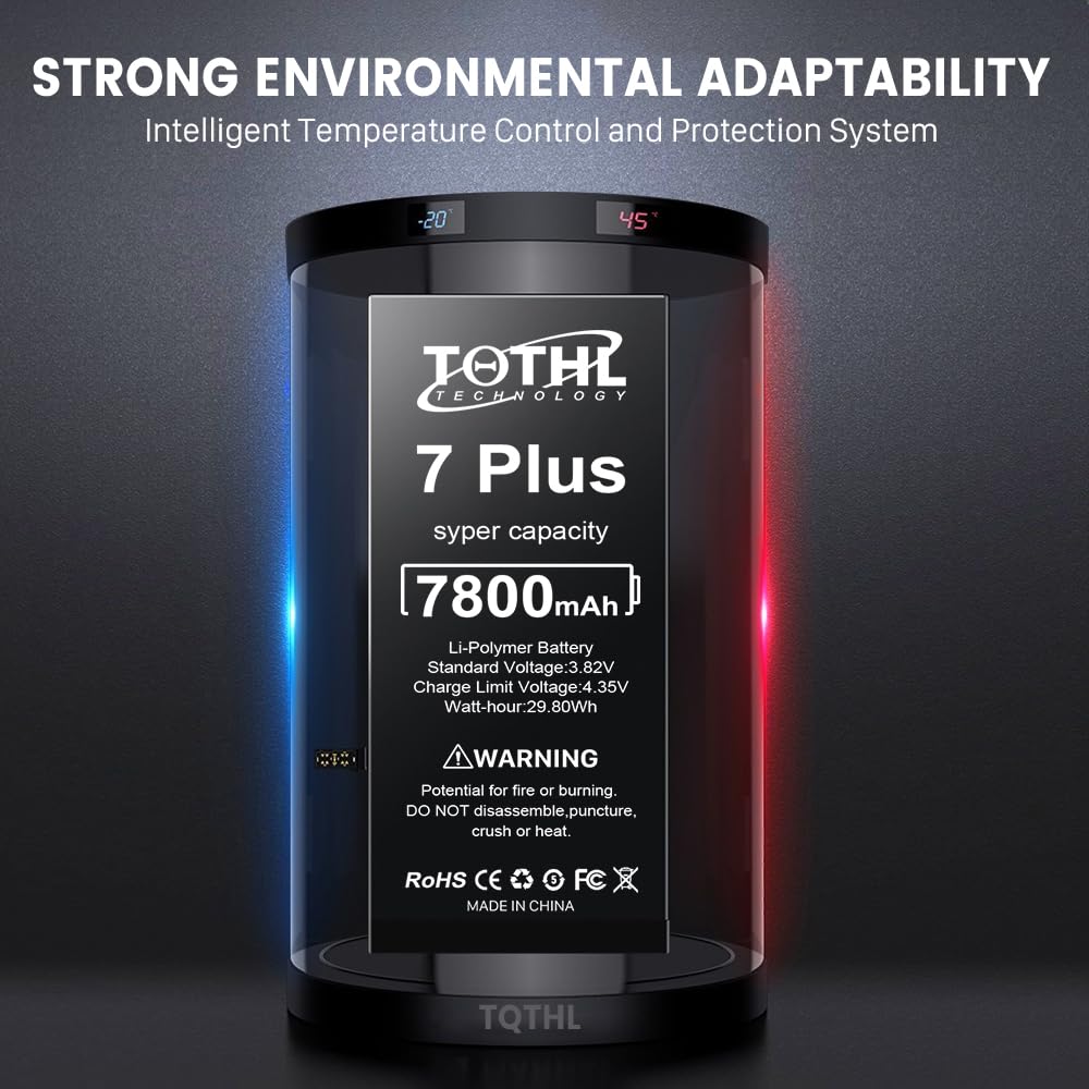 Battery for iPhone 7 Plus Replacement, [7800mAh] 2024 New 0 Cycle High Capacity Only A1661/A1784/A1785 Li-ion Batteries with Professional Repair Tools Kits