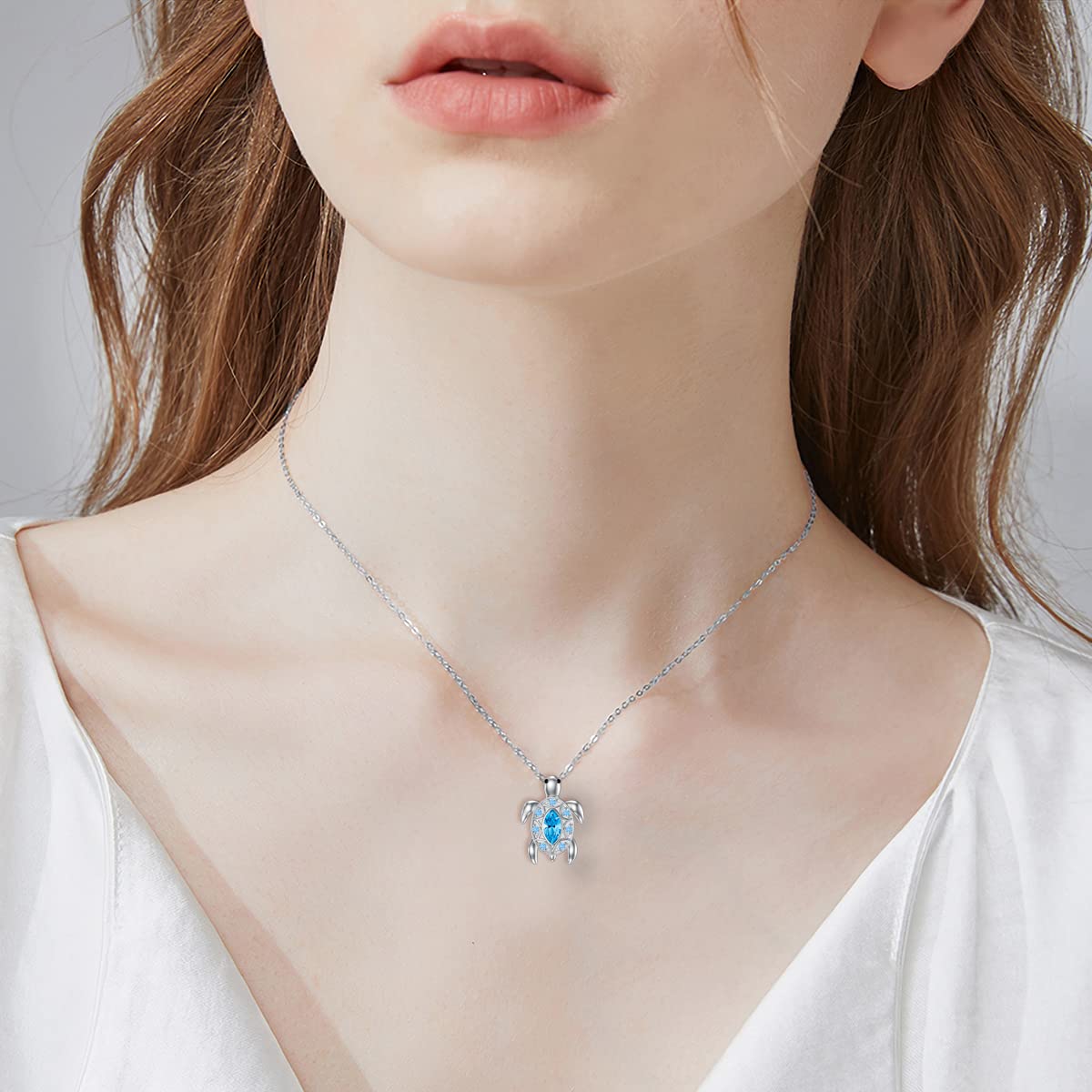 AOBOCO Sea Turtle Urn Necklace for Ashes 925 Sterling Silver Turtle Cremation Keepsake Necklace Memorial Jewelry for Women