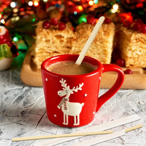 Bamboo Coffee Stirrers Individually Wrapped 200 Count in Storage Box β Coffee Stir Sticks 5.5 inch Coffee Bar Disposable individually wrapped coffee stirrers for Coffee and Cocktail