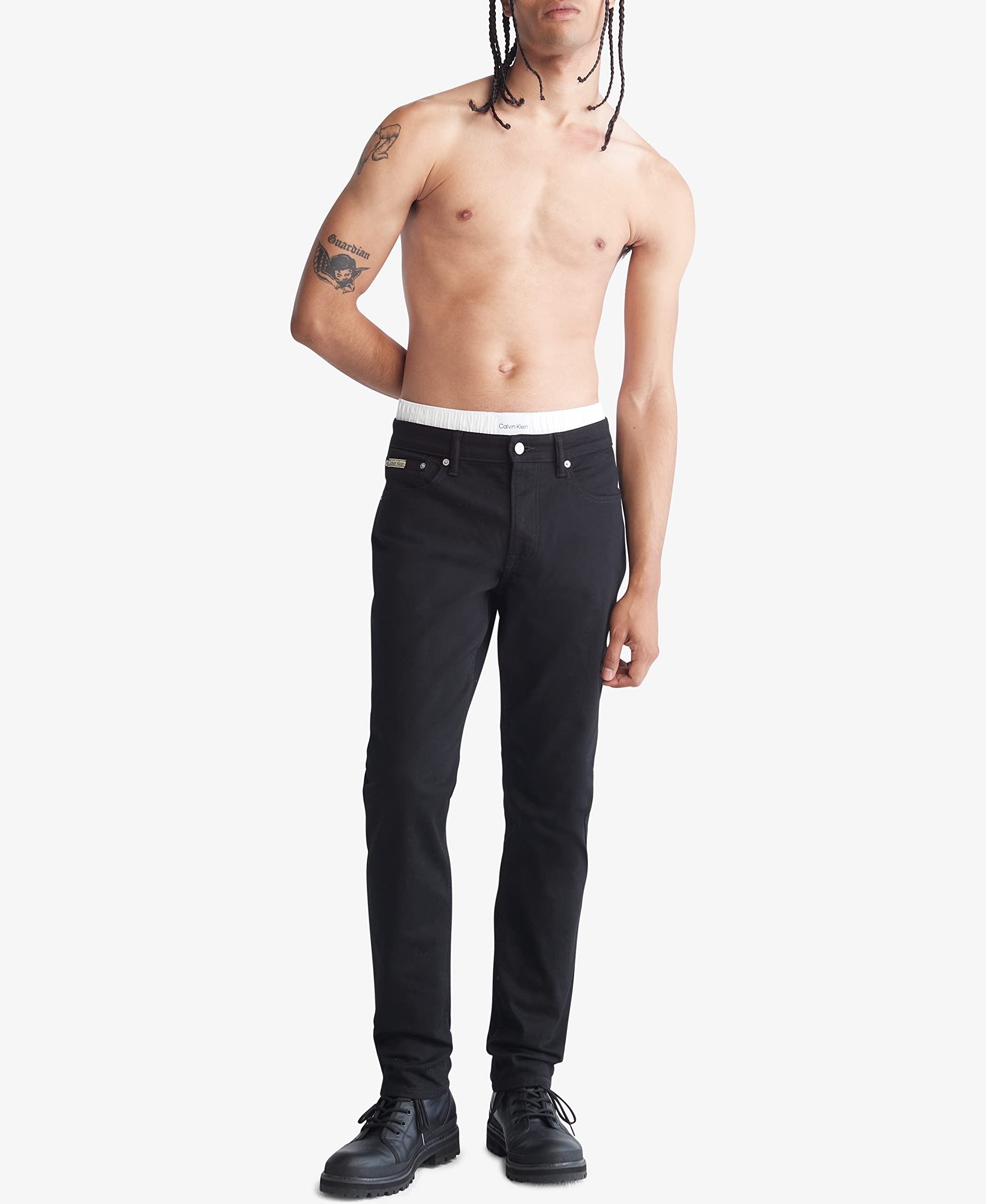 Calvin Klein Men's Slim Fit Jeans, Forever Black, 32W x 34L
