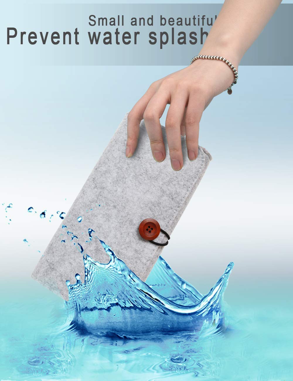 FNEIAE Switch Carrying Case, Ultra Slim Professional Protective Felt Pouch for Nintendo Switch with 5 Game Cartridges Holders - Light Grey