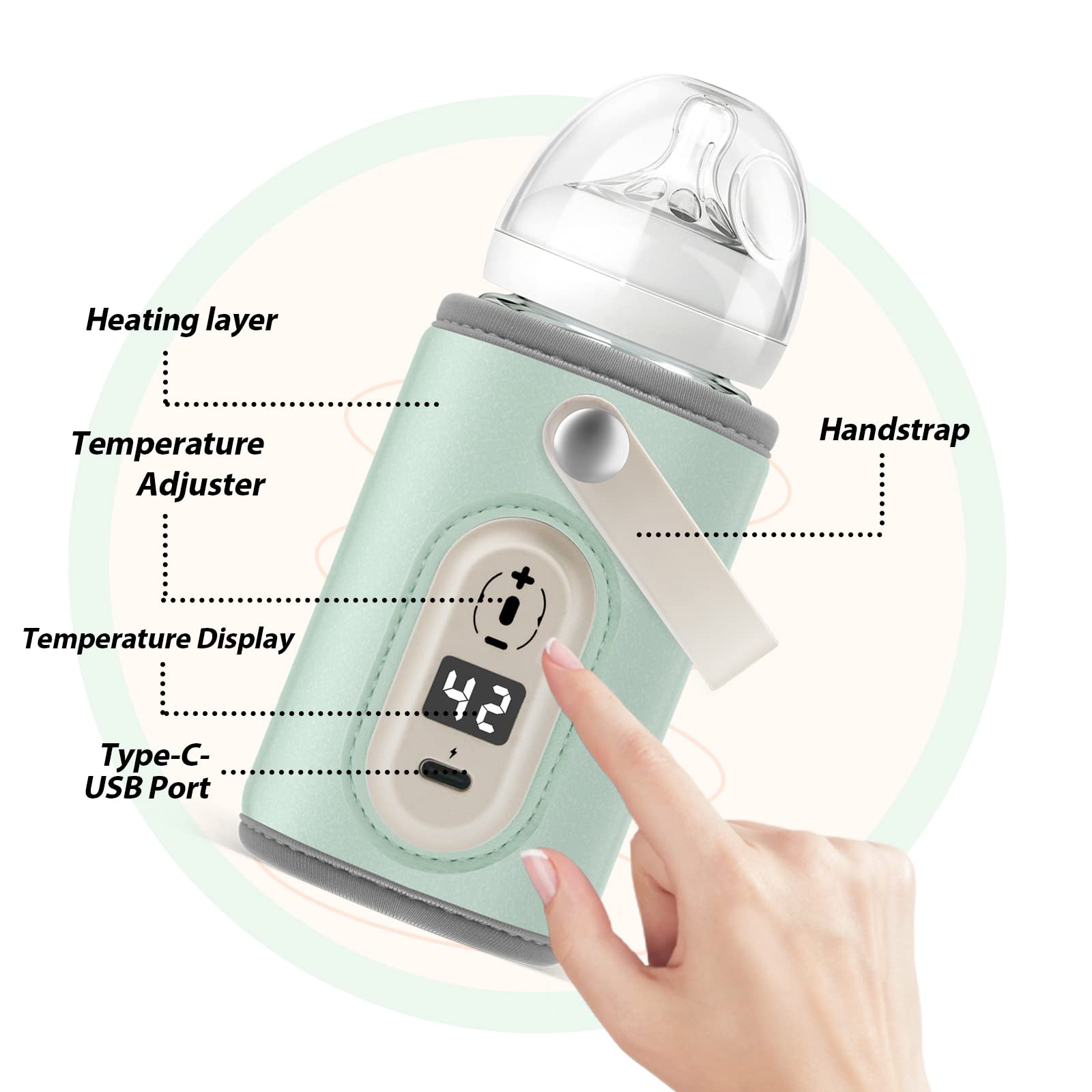 Cozytots Portable Bottle Warmer Travel for Baby Bottle Warmer for Breastmilk In Car Heaters Drink Warm Milk Thermostat Bag