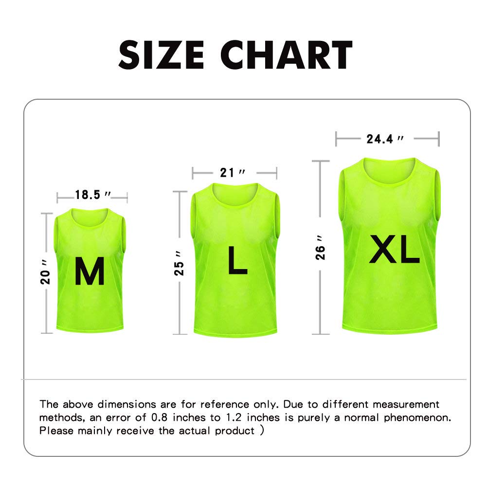 Antoyo Pinnies Soccer pinnies for Soccer Mesh Basketball Jerseys Green-XL