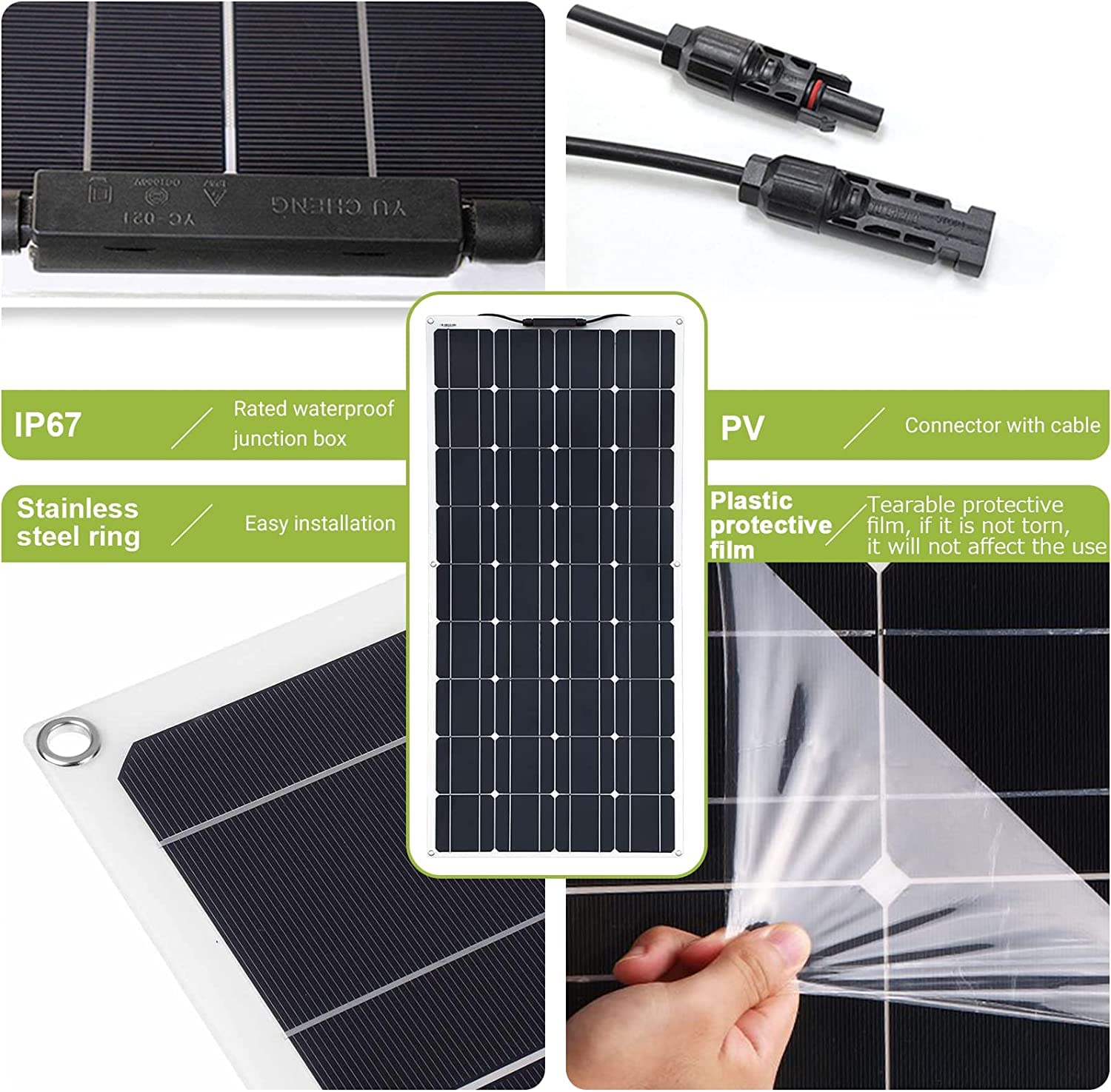 AQWSD 1600 Watt Solar Panel Kit, with 2pcs Charge Controller(40A) 4pcs 400 Watt Flexible Monocrystalline Solar Panel for 12-48V Battery Charging Car Battery Camper RV Yacht Battery Boat