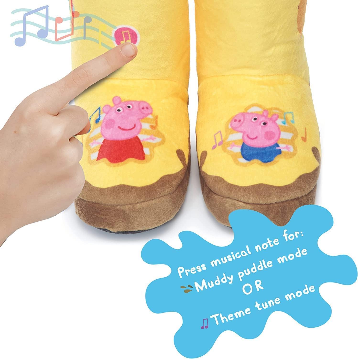 Peppa Pig Toys Muddy Puddle Boots with Sounds | Interactive Wearable Yellow Toy Wellies with Sound and Music activated as you Walk or Run