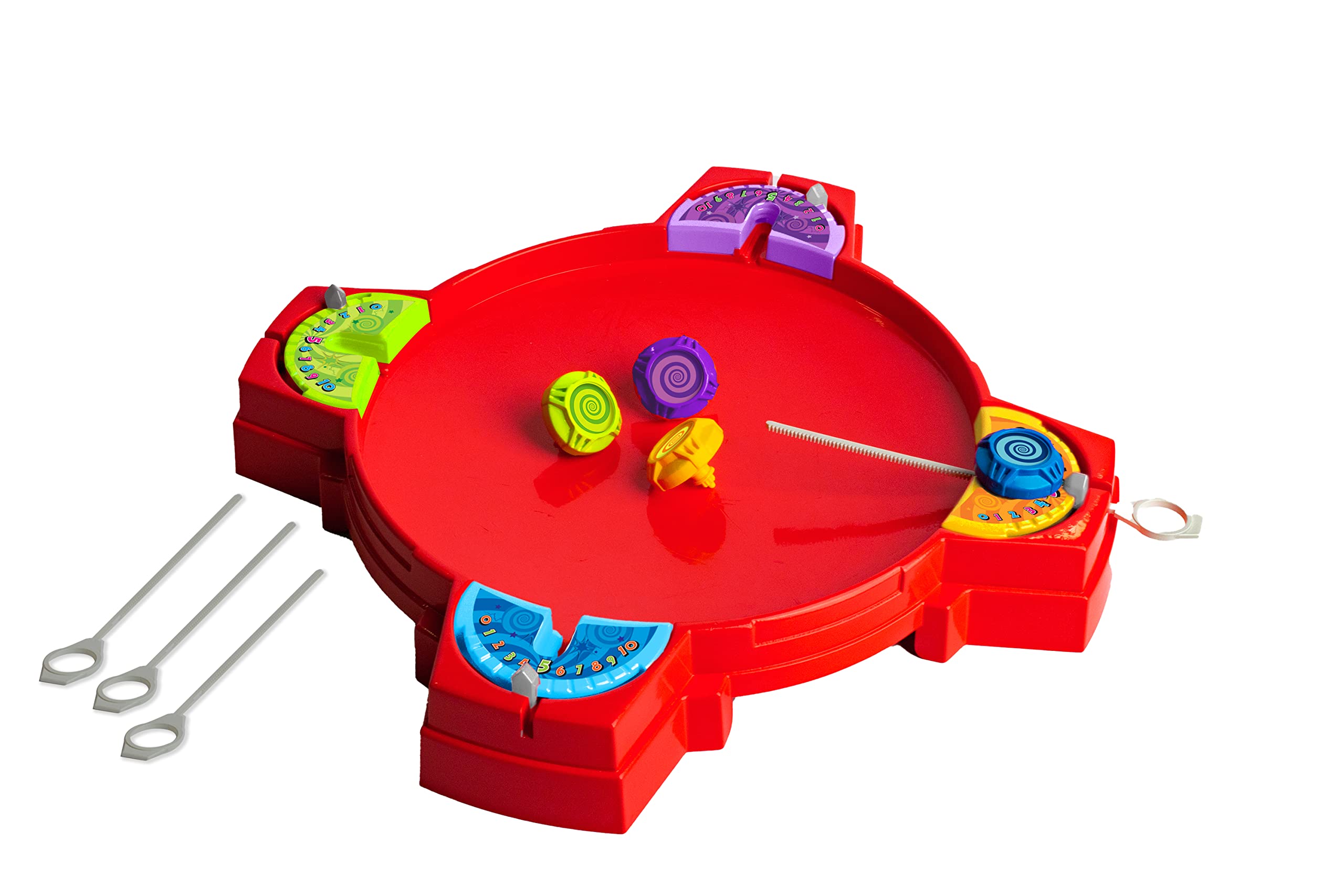 Battling Tops - The Original Classic Spinning Tops Game Set for 2-4 Kids. Insert, Press & Pull! Drop Battle Gyros in The Stadium to Combat with Each Other. Ages 6+ Boys & Girls