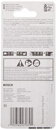 BOSCH T101BR 5-Piece 4 In. 10 TPI Reverse Pitch Clean for Wood T-Shank Jig Saw Blades